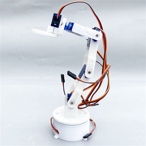 6dof 3d Printing White Six Axis Robotic Arm Diy Robot Assembly 3d