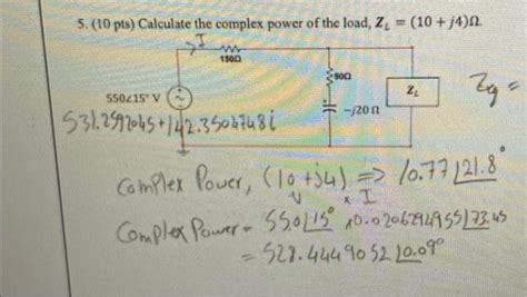 Solved 10 Pts Calculate The Complex Power Of The Load Chegg Com