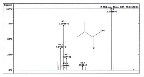Mass Spectrum Of 2 Methyl Propanoic Acid Download Scientific Diagram