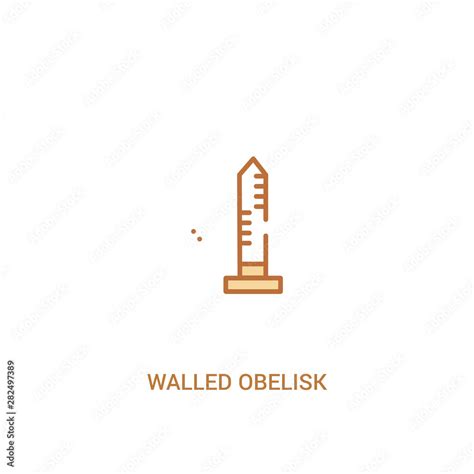 Walled Obelisk Concept 2 Colored Icon Simple Line Element Illustration
