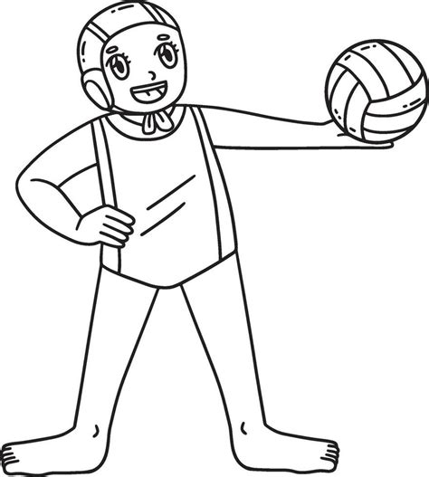 Water Polo Female Player Holding The Ball Isolated 49654161 Vector Art
