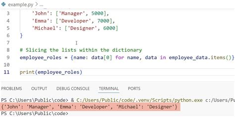 how to slice a dictionary in python