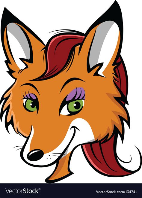 Sexy Fox Face Royalty Free Vector Image Vectorstock