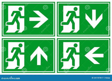 Exit Door Sign Exit Way Icon Emergency Exit Doorway Symbol Vector