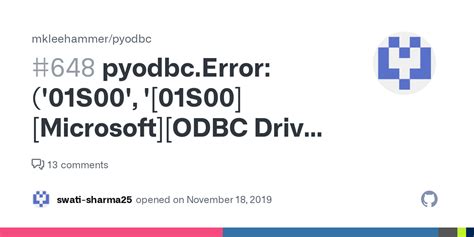 Pyodbcerror 01s00 01s00 Microsoft Odbc Driver Manager