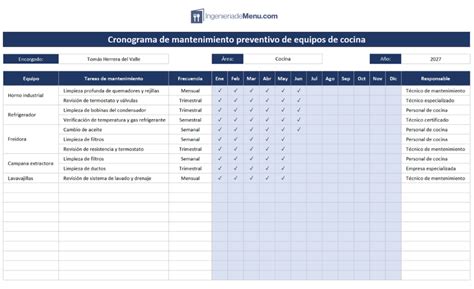 Plantilla Excel Para Mantenimiento Preventivo Descarga Gratis
