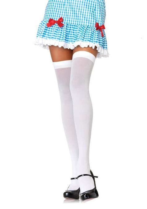 White Plus Size Nylon Stockings