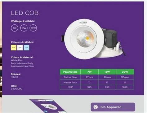 Ecolink Spot Light W Round Cool White At Piece In New Delhi ID