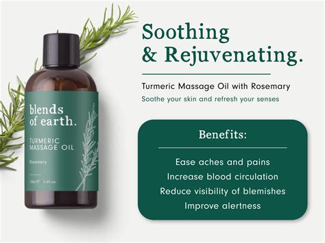 Turmeric Massage Oil With Rosemary Blends Of Earth