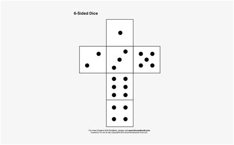 Printable Paper Dice Template Pdf 6 Sided Dice Template 350x453 Png