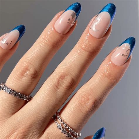 15 Blue French Tip Nail Ideas That Are Every Bit Of Cool