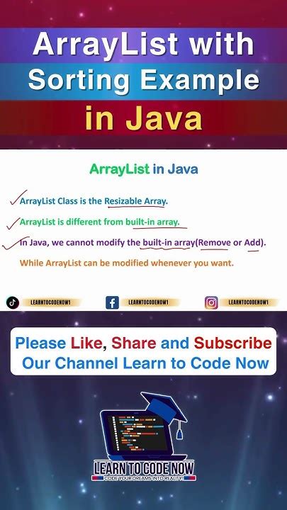 How To Sort In Java Arraylist Shorts Java Arraylist Youtube