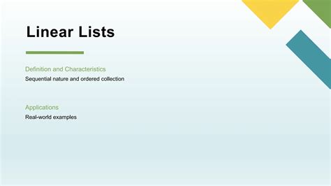 Data Structures Linear Lists PPT For Class PPT