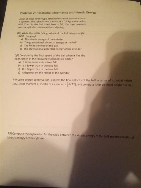 Solved Problem Rotational Kinematics And Kinetic Energy A Chegg