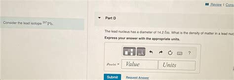 Solved Reviewconsconsider The Lead Isotope 207pbpart Dthe