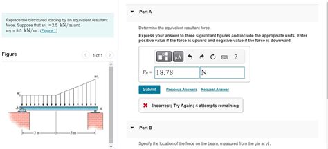 Solved Replace The Distributed Loading By An Equivalent