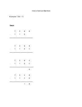 Decimals How To Add Subtract Multiply And Divide By Tutormates Handouts