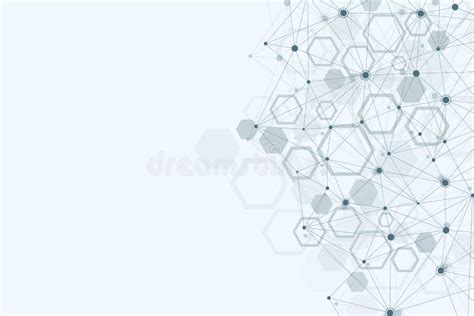 Hexagonal Molecular Structure For Medical Science And Digital Technology Design Abstract