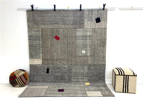 Handwoven Wool Patchwork Rug Modern Anatolian Kilim 6x8 Ft Etsy