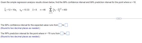 Solved Given The Simple Regression Analysis Results Shown