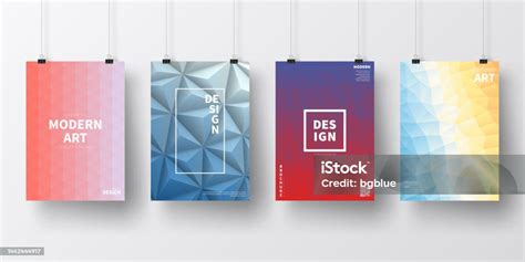 흰색 배경에 고립 된 다채로운 기하학적 디자인의 포스터 2차 도형에 대한 스톡 벡터 아트 및 기타 이미지 2차 도형 3차원