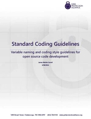 Fillable Online Gridprotectionalliance Standard Coding Guidelines Variable Naming And Coding