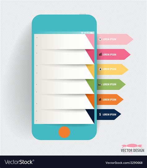 Infographic Design Template Touchscreen Device Vector Image