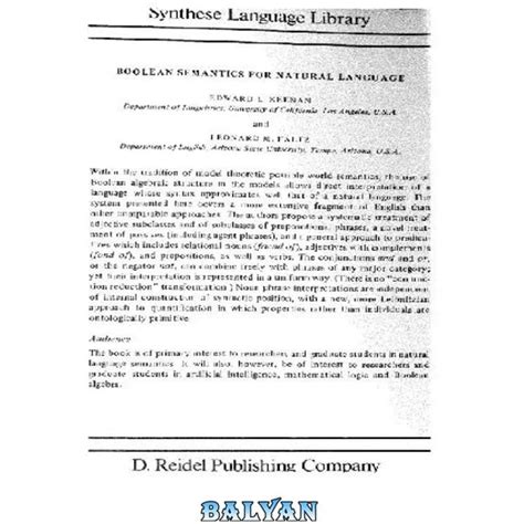 خرید و قیمت دانلود کتاب Boolean Semantics For Natural Language ترب