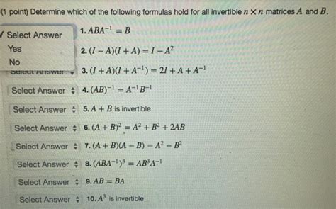 Solved Determine which of the following formulas hold for | Chegg.com