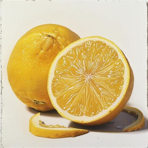 Premium Photo A Lemon Is Cut In Half On The Table