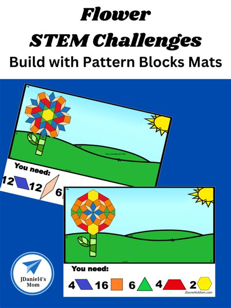 Flower STEM Challenges Build With Pattern Block Mats JDaniel S Mom