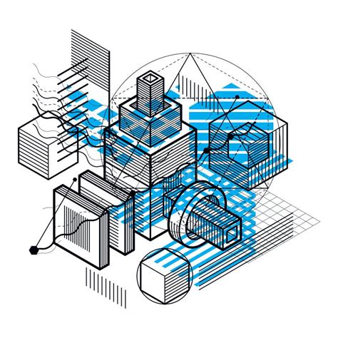 Isometric Linear Abstract Vector Background Lined Abstraction Stock Vector Illustration Of