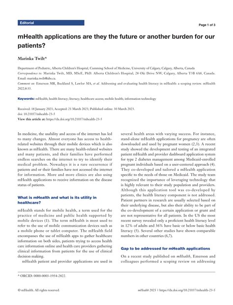 Pdf Mhealth Applications Are They The Future Or Another Burden For Our Patients