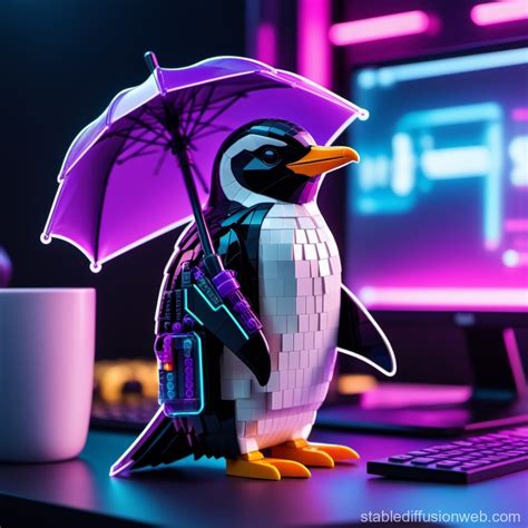 Cyberpunk Penguin Using Laptop With Umbrella Stable Diffusion Online Cyberpunk Penguin Using Laptop With Umbrella Stable Diffusion Online