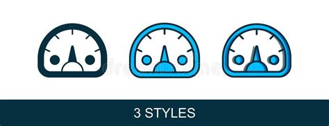 Filled Outline Speedometer Icon Isolated On White Background Vector Stock Illustration
