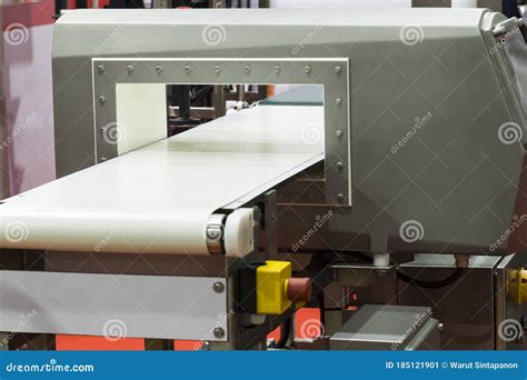 Metal Detector For Food Industrial Show White Conveyor Belt Stock Image Image Of Inspect
