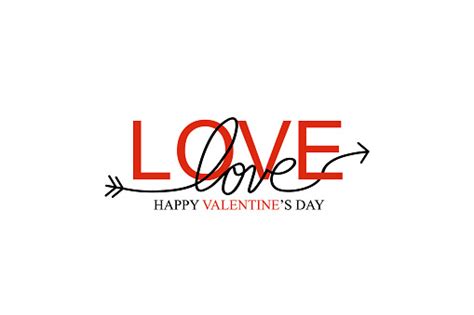 흰색 배경 벡터 일러스트에 고립 된 해피 발렌타인 데이 문자 선물 엽서 인쇄 배너 웹을위한 손으로 그린 구성 인사로맨틱 한 디자인 기호 태그 라인을 사랑 합니다 2명에 대한