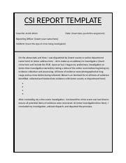 CSI Report Template Sample Report Docx CSI REPORT TEMPLATE Case No AJ Date Insert