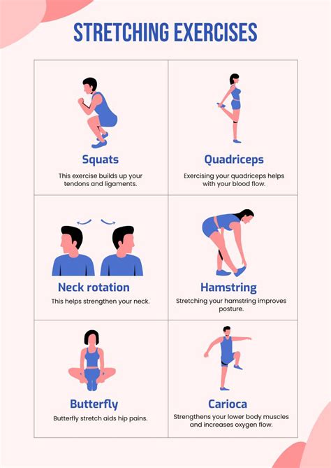 Stretching Exercises Chart In Illustrator Pdf Download