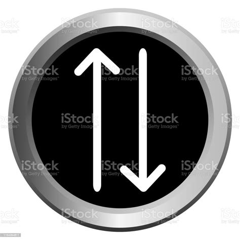 다른 방향으로 두 개의 흰색 화살표가 있는 웹 버튼을 테두리 금속 벡터 아이콘 블랙 건설 현장에 대한 스톡 벡터 아트 및 기타