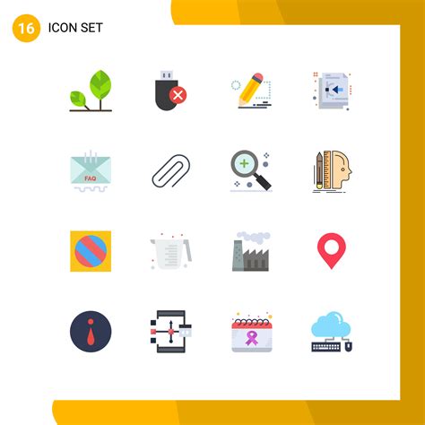 Pictogram Set Of Simple Flat Colors Of Vector Bezier Removed Draw Painting Editable Pack Of