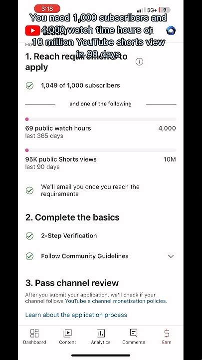 How To Check YouTube Channel Monetization Status On Mobile | #shorts ...