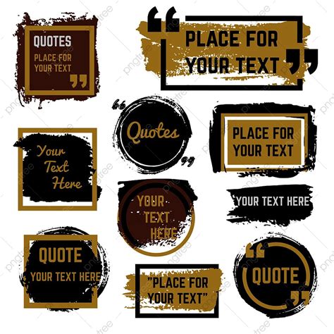 프레임 및 고민된 거친 브러시 텍스처 벡터 세트가 있는 연설 거품 인용 상표 그런지 워드 Png 일러스트 및 벡터 에 대한 무료 다운로드 Pngtree