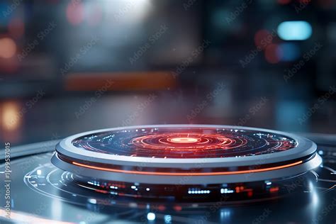 Digital Innovation Dashboard With Holographic Metrics High Tech