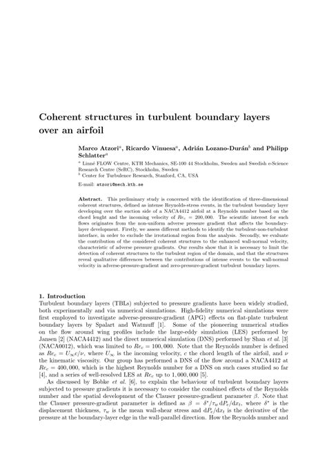 Pdf Coherent Structures In Turbulent Boundary Layers Over An Airfoil
