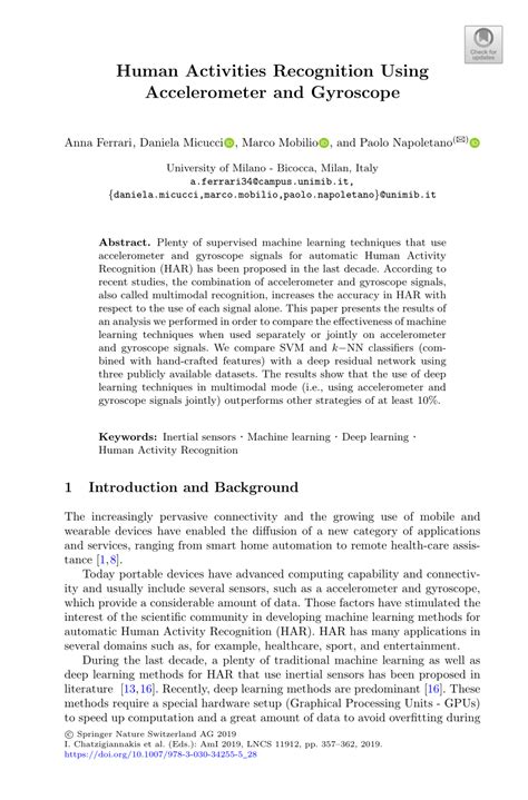 Pdf Human Activities Recognition Using Accelerometer And Gyroscope