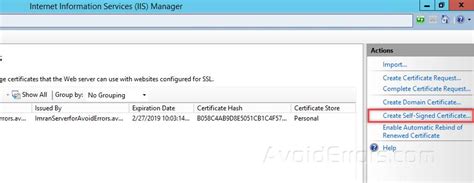 Create A Self Signed Certificate And Bind It Using Server 2012 Avoiderrors