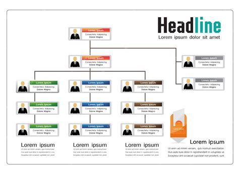Diagrama De Organización Infografías Con Icono De Personas Y Línea