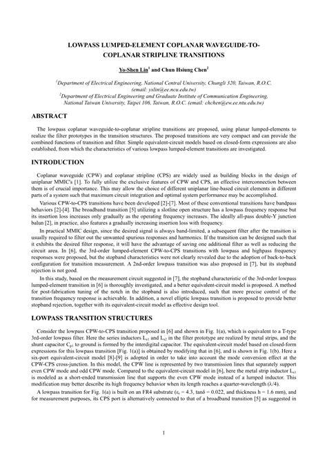 lowpass lumped element coplanar waveguide to coplanar stripline