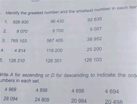 Identify The Greatest Number And The Smallest StudyX